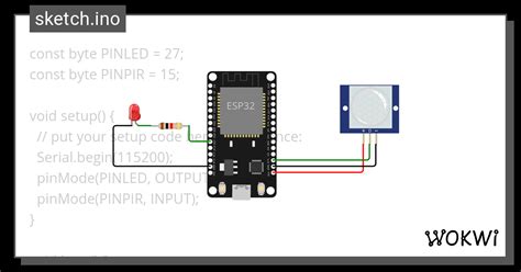 Iot Amir LED PIR Wokwi ESP32 STM32 Arduino Simulator