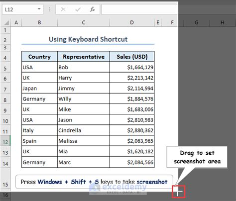 How To Export Data And Save As Image In Excel