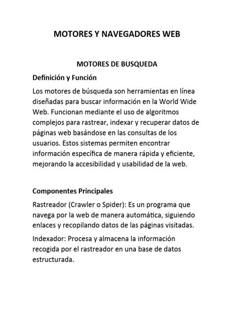 motores y navegadores web pdf red mundial internet y web