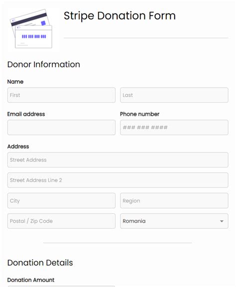 Stripe Donation Form Template Online 123formbuilder