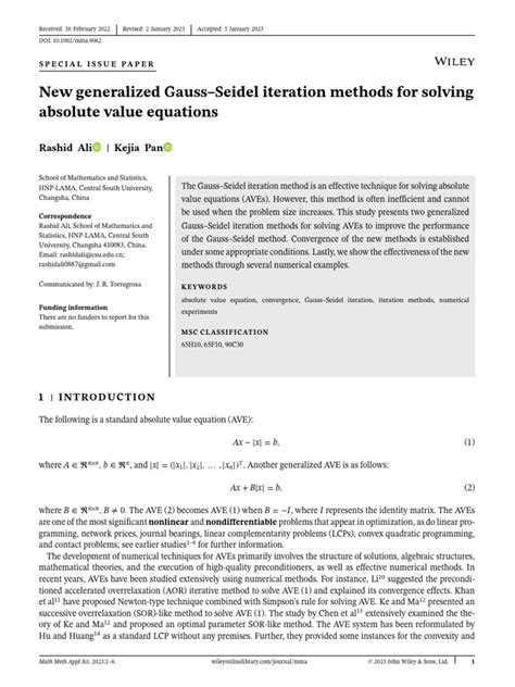 2023 Wiley Scie Download Free Pdf Mathematical Optimization Numerical Analysis