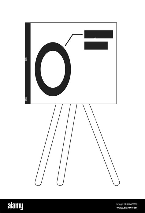 Presentation Whiteboard With Diagram Circle Black And White 2d Cartoon Object Stock Vector Image