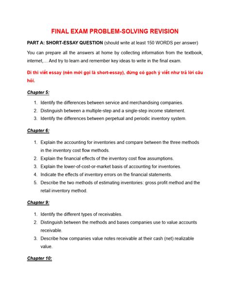 Final Exam All Problem Solving Revision 2 1 Pdf Debits And Credits Bad Debt