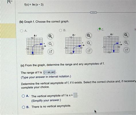 Answered F X In X 3 B Graph F Choose The Correct Graph A 10 G B 7 C C Kunduz