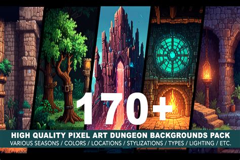 Dungeon Pixel Art Backgrounds 2d Environments Unity Asset Store