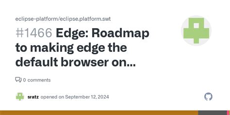 Edge Roadmap To Making Edge The Default Browser On Windows · Issue