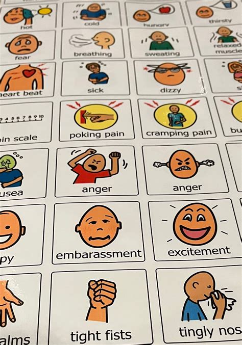 Interoception Symbols Symbols Visual Support Visual Aid Etsy