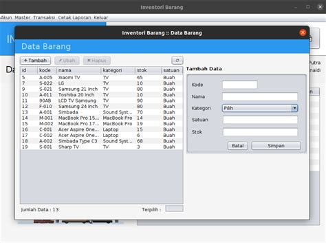 Aplikasi Inventori Barang Dengan Java Dan IDE Apache NetBeans Rinaldi Pratama Blog