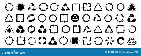 Black Recycling Arrow Icon Collection Set Of Recycle Arrow Symbol Recycle Recycling Reuse