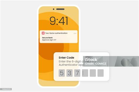 Secure Signin With 2factor Authentication On Mobile Ui Template Stock Illustration Download