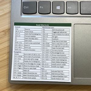 Excel Shortcuts Sticker PC Etsy