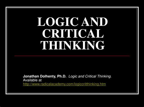 PPT LOGIC AND CRITICAL THINKING PowerPoint Presentation Free Download ID 5509668