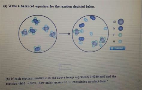 Solved Write A Balanced Equation For The Reaction Depicted