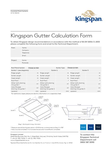 Kingspan Gutter Calculation Form En Gb Ie Pdf Roof Civil Engineering