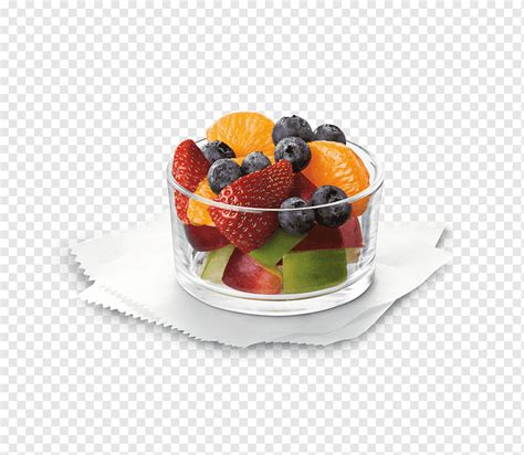 과일 샐러드 과일 컵 치킨 샌드위치 해시 브라운 감자 튀김 과일 혼합 Frutti Di Bosco 음식 냉동 디저트