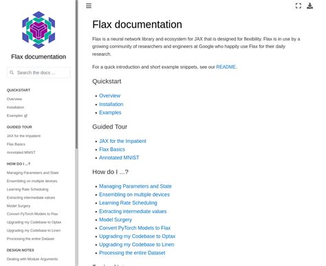New Sphinx Theme Issue Google Flax Github