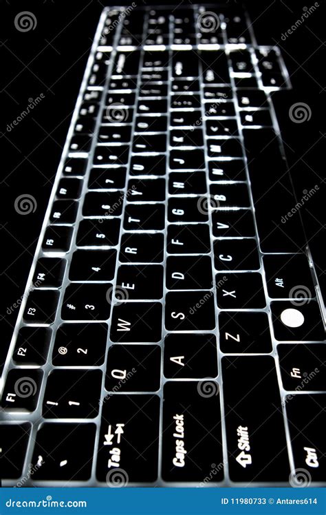 Illuminated Keyboard Stock Image Image Of Desktop Night 11980733
