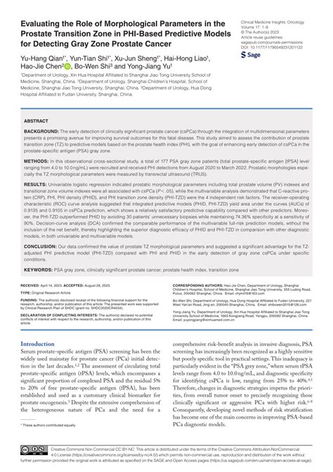 Pdf Evaluating The Role Of Morphological Parameters In The Prostate Transition Zone In Phi
