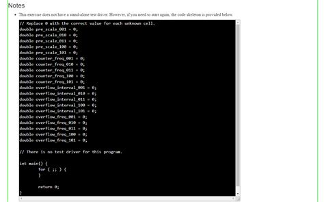 requirements complete a table which shows the clock