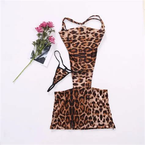 레오파드 란제리 속옷 백리스 미니 드레스 Q FA 여성용 섹시한 스타일 신제품 베이비돌 슈미즈 AliExpress