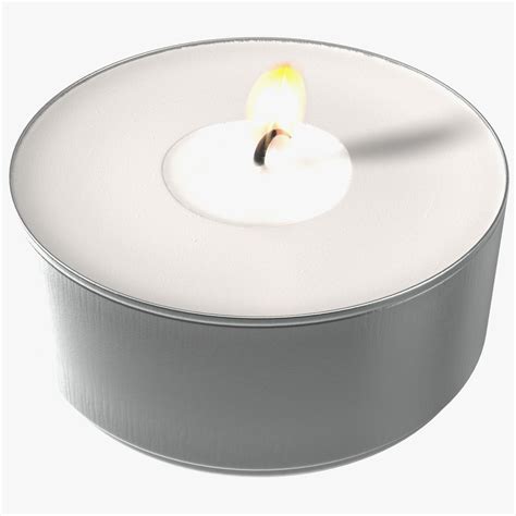 Lit Tea Light Candle 3d Model 19 3ds Blend C4d Fbx Max Ma Lxo