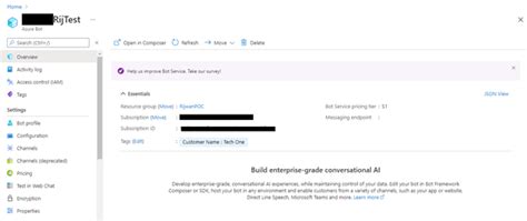 Create Azure Bot Service From Azure Portal Dotnet Copilot