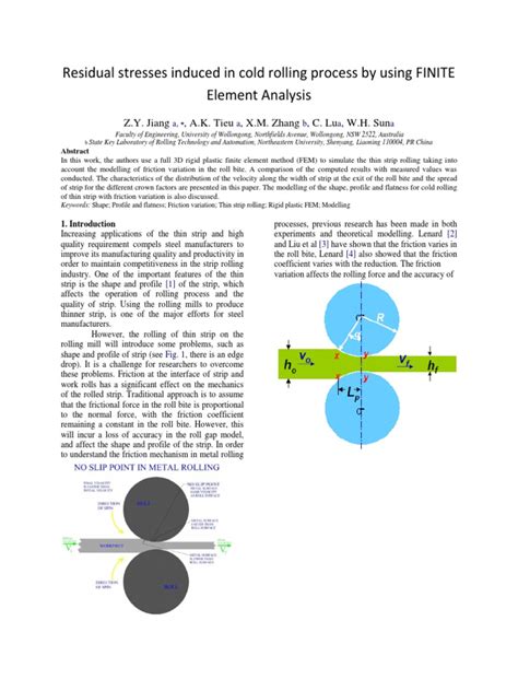 Residual Stresses Induced In Cold Rolling Process By Using Finite