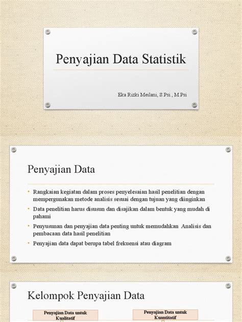 Penyajian Data Statistik Pdf Metode And Bahan Ajar Komputer