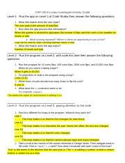 CSP U L Activity Guide Docx CSP U L Loops Investigate Activity Guide Level Run The
