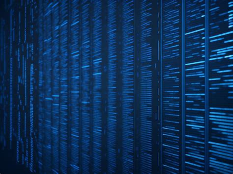 premium photo blue digital binary data on computer screen background