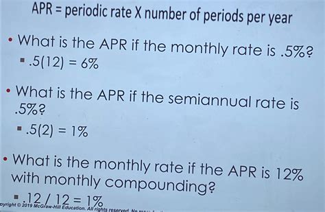 Solved APR Periodic Rate X Number Of Periods Per Chegg Com