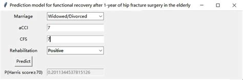 An Example Of The Prediction Software Acci Age Adjusted Charlson Download Scientific Diagram