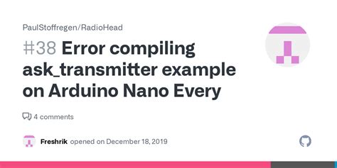 Error Compiling Ask Transmitter Example On Arduino Nano Every Issue PaulStoffregen