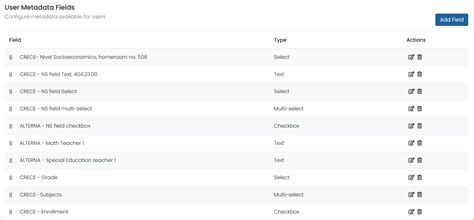 client settings user metadata fields adam assessments support