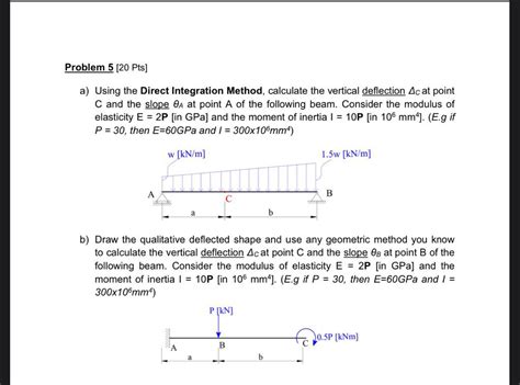 solved problem 5 [20 pts] a using the direct integration