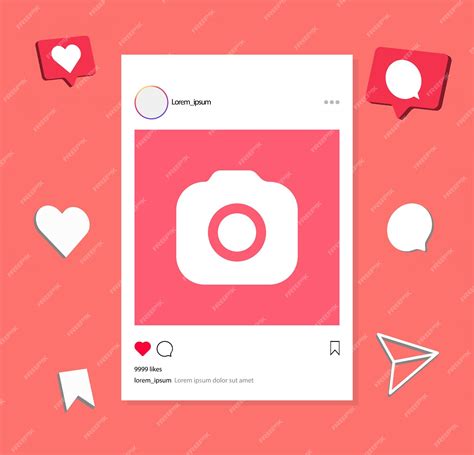 Premium Vector Instagram Post Frame Mockup Template Social Media And
