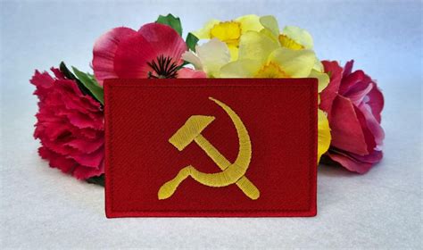 Communist Hammer And Sickle Flag Patch Iron On Velcro Or Sew On