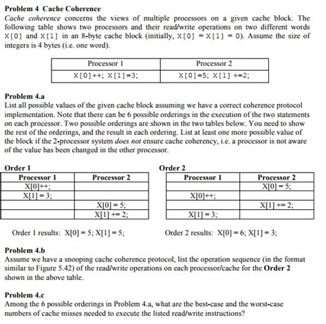 Solved Problem Cache Coherence Cache Coherence Concerns Chegg