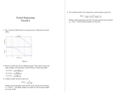 Solved Fig Shows The Bode Plots Of A Control System Chegg