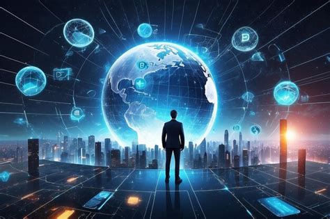 Premium Photo Abstract Digital Hologram Big Data Mataverse Visualization