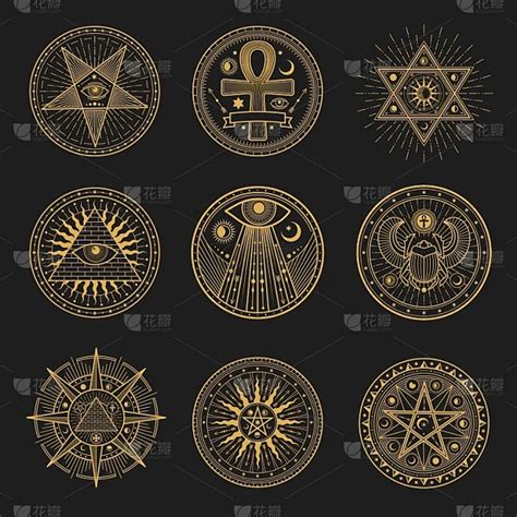 神秘符号，神秘学，炼金术占星符号素材 花瓣网