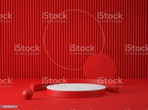 기하학적 모양의 3d 렌더링 스튜디오 바닥에 연단 제품 프레젠테이션을 위한 플랫폼 배경 모의 최소한의 디자인의 추상 적 구성 0명에 대한 스톡 사진 및 기타 이미지 Istock