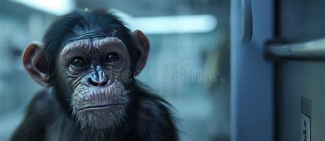 Monkey In Laboratory Room Stop Experiments And Testing On Animals