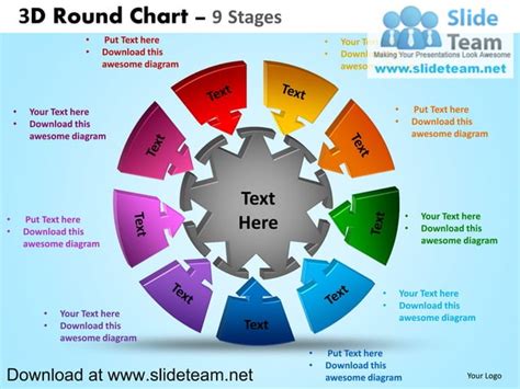 D Interconnected Circular Puzzle Pieces Stages Powerpoint Presentation Slides And Ppt
