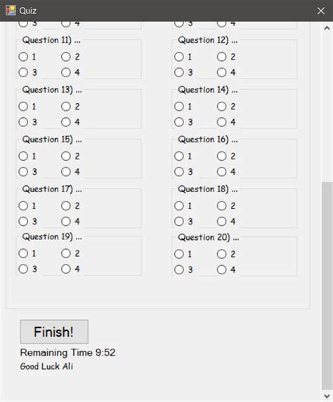 GitHub Tabaraei Windows Forms App Quiz Simulate A Quiz With Some Questions In Limited Time