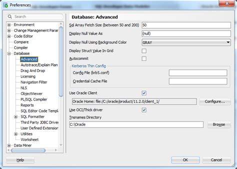 Configure Ocithick Driver In Sql Developer 403 Oracle Forums