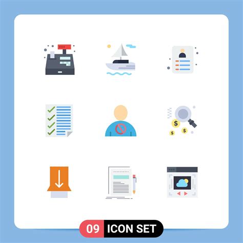 Group Of 9 Modern Flat Colors Set For Body Avatar Card Report Document Editable Vector Design