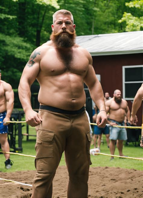 Lexica A Shirtless Redneck Backyard Wrestling Against An Ethnic