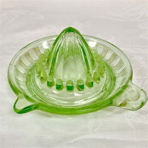 Vintage Green Glass Citrus Squeezer S