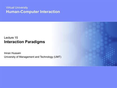 Interaction Paradigms In Hci